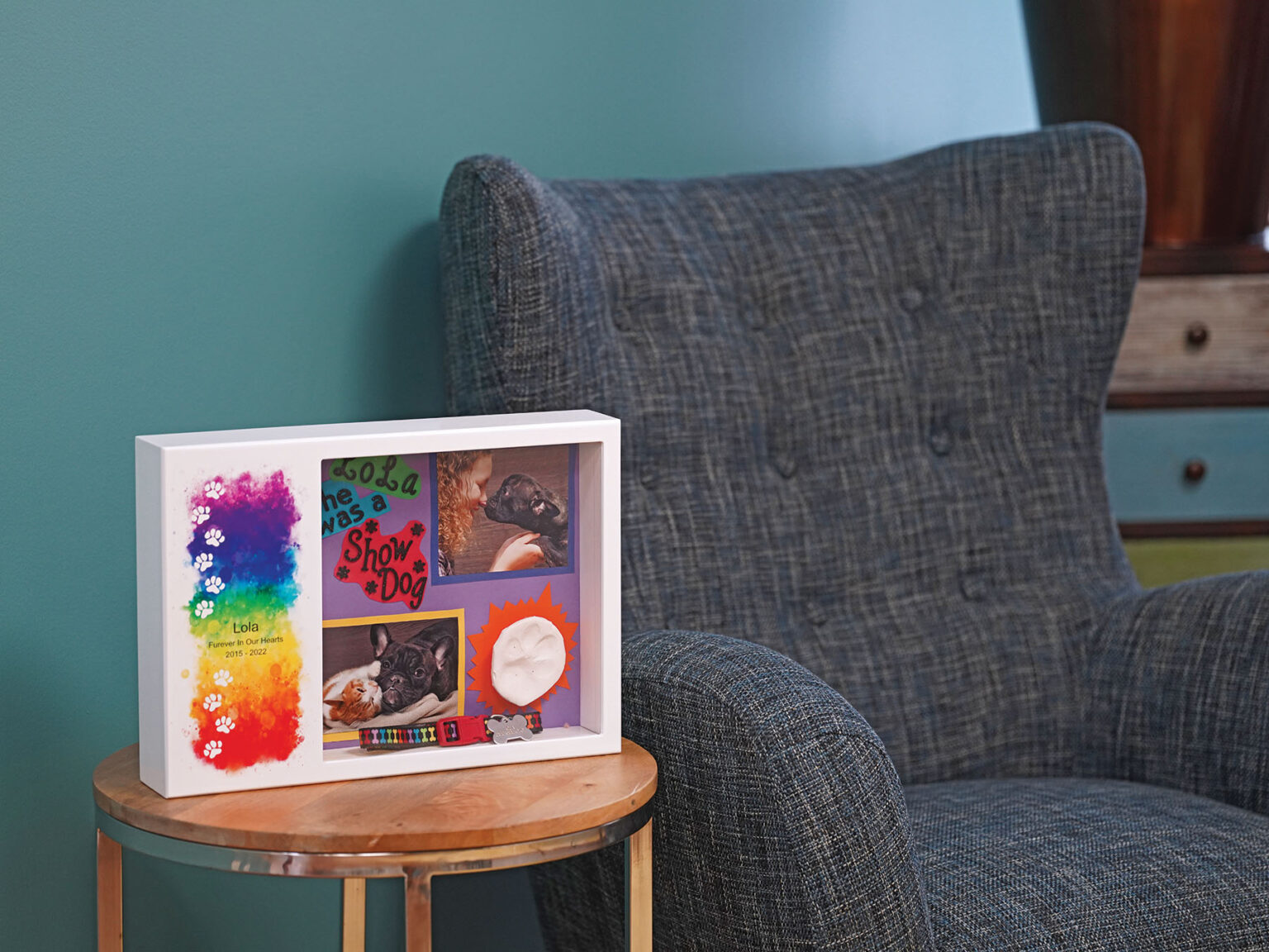 Shadowbox Remembrance Keepsake Pet Urn - Terrybear